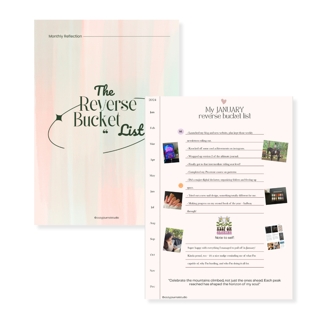 The Reverse Bucket List – COZYJOURNALSTUDIO